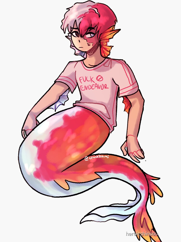 "mermaid todoroki" Sticker by heroicshinsou | Redbubble