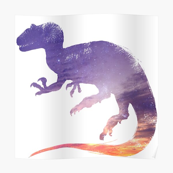 "Purple Sky Allosaurus Silhouette" Poster by FredWierum | Redbubble