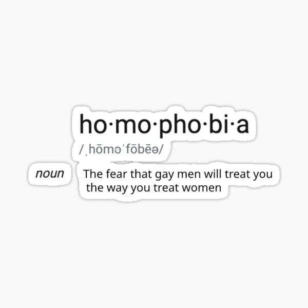 "Homophobia Definition" Sticker for Sale by olivia122 | Redbubble