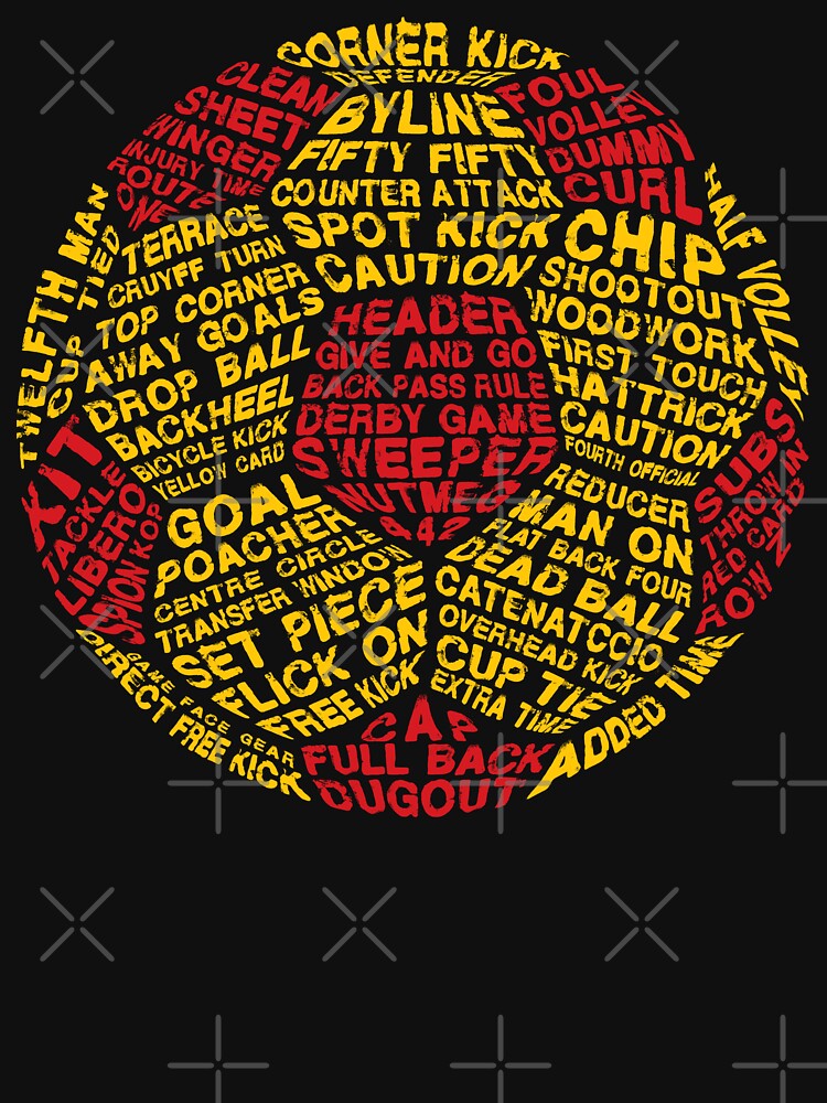 "Soccer Ball Typography, Football Word Art" T-shirt for Sale by ...