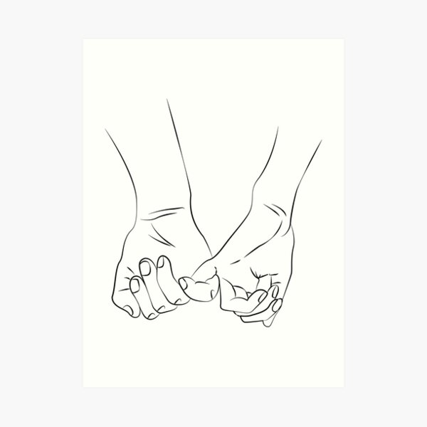 "Hand in Hand - Pinky" Art Print for Sale by artswag | Redbubble