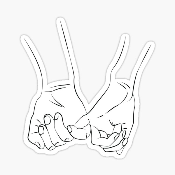 "Hand in Hand - Pinky" Sticker for Sale by artswag | Redbubble