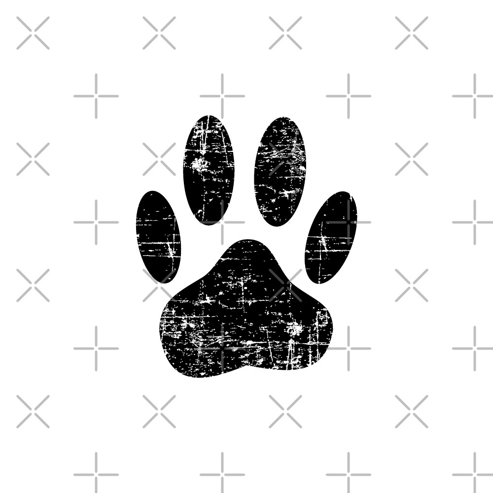 "Distressed Black Dog Paw Print" by Almdrs | Redbubble