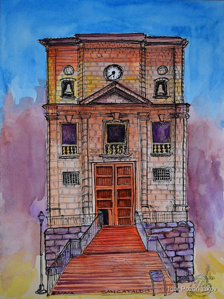 "Watercolor sketch - Chiesa d San Cataldo. Enna, Sicily" by Igor ...
