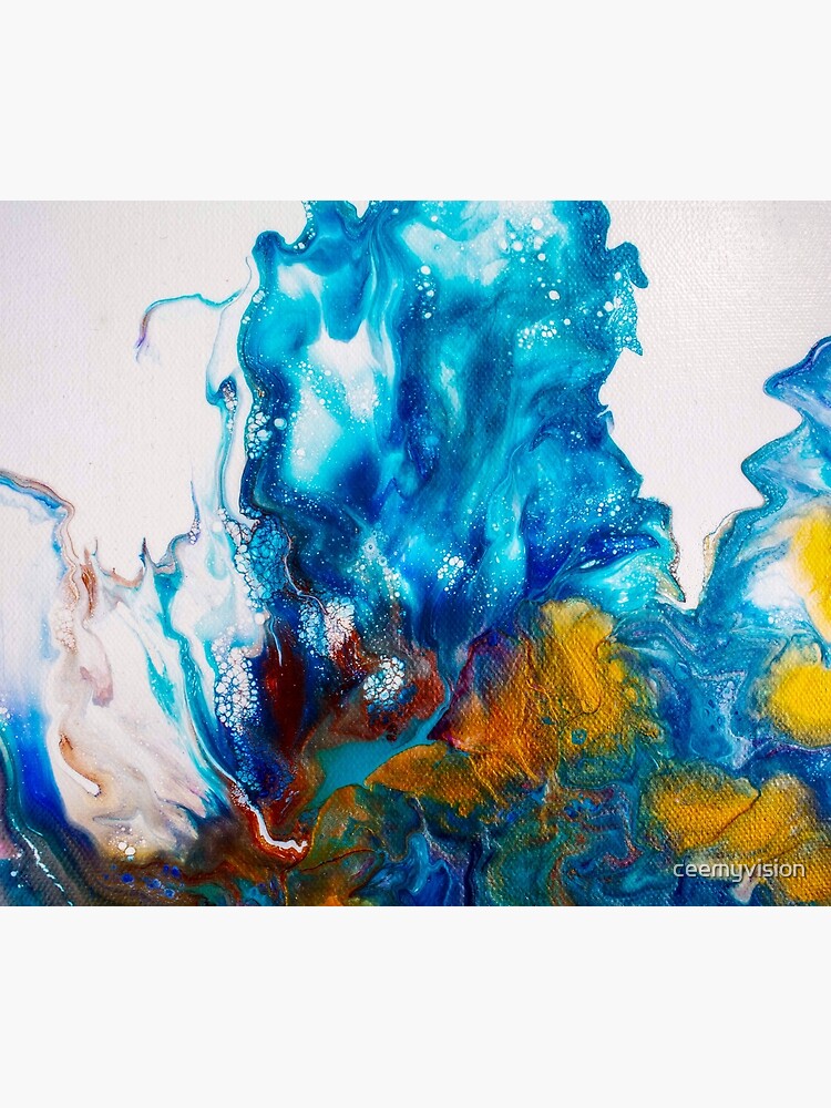 "Blue flames | Original abstract artwork made with acrylic paint ...