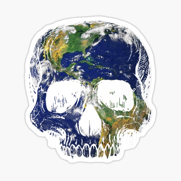 "Skull earth" Sticker for Sale by Merowinger | Redbubble