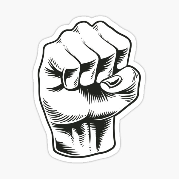 "Raised fist" Sticker by Kamraan | Redbubble