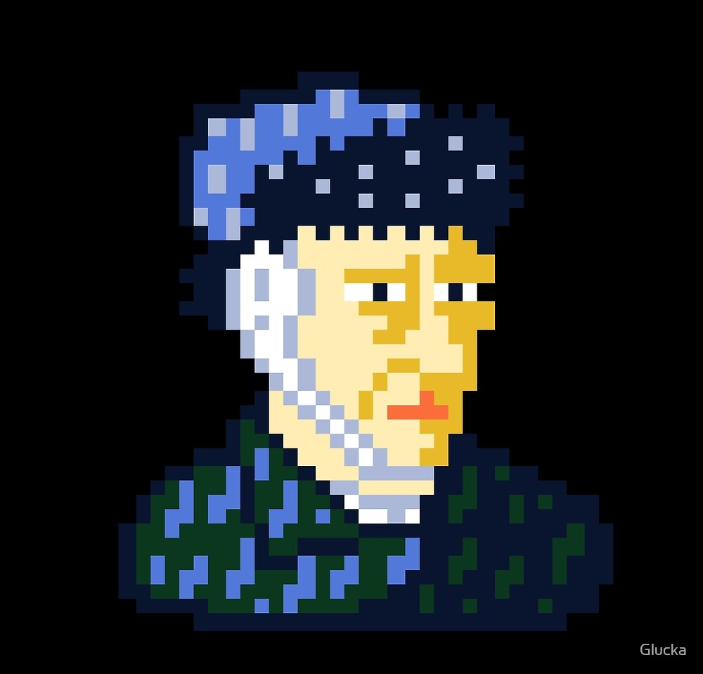 "Vincent van Gogh - Pixel Art " by Glucka | Redbubble