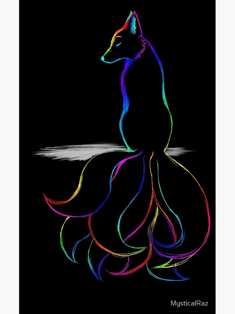 "Rainbow Kitsune" Poster by MysticalRaz | Redbubble