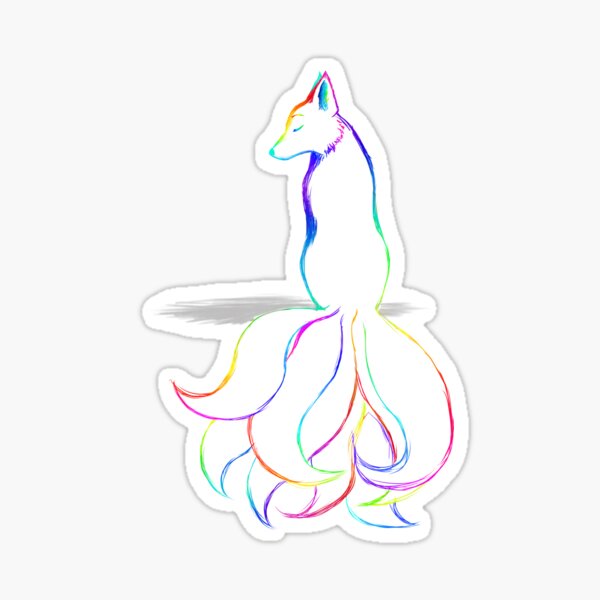 "Rainbow Kitsune" Sticker for Sale by MysticalRaz | Redbubble
