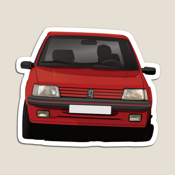 "Cornering red 205 GTi hot hatch" Magnet by knappidesign | Redbubble