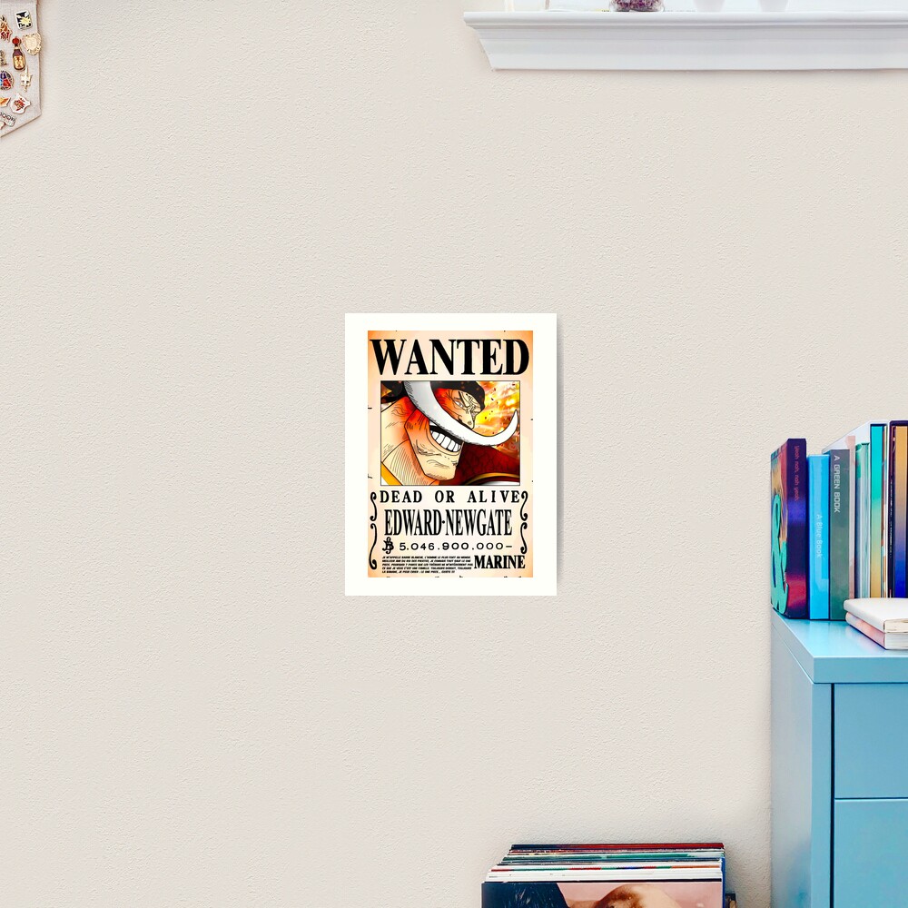 "Wanted Poster - Edward Newgate 5.0 Billion Berrys - One Piece" Art ...