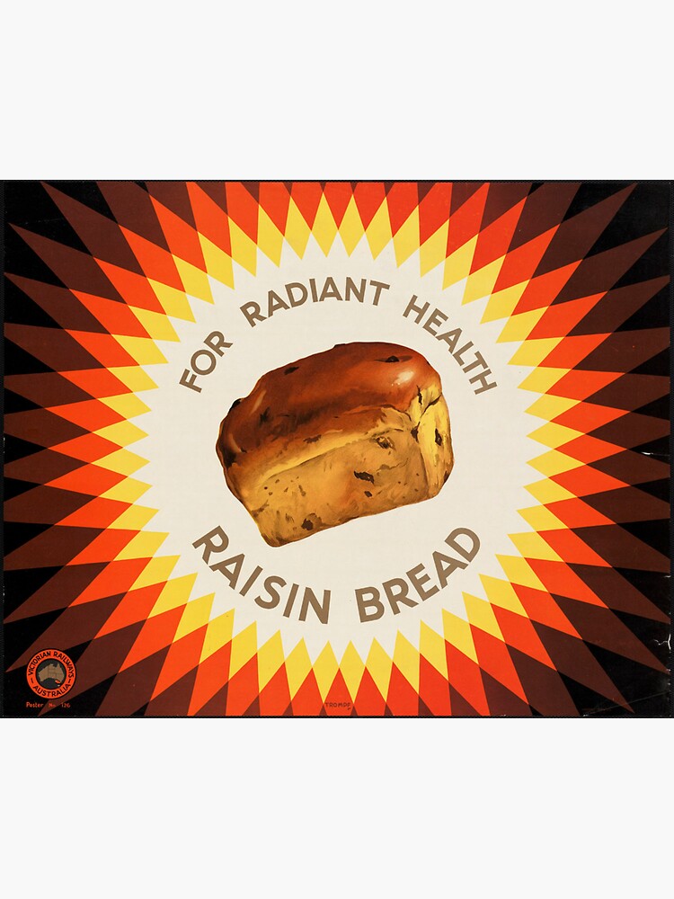 "Vintage Food Crate Label Raisin Bread Fruit Vegetable Produce Art ...