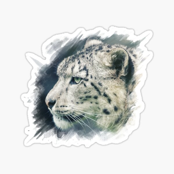 "Snow Leopard" Sticker by Pearcatprod | Redbubble