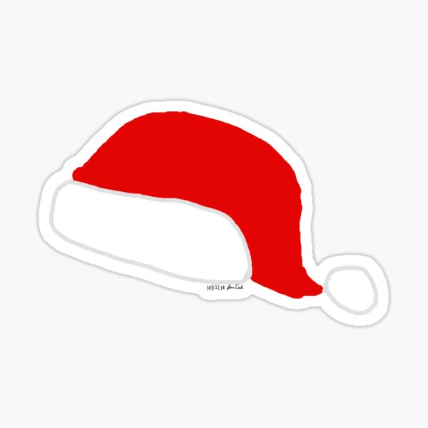 "Santa Hat" Sticker for Sale by dominiccivilart | Redbubble
