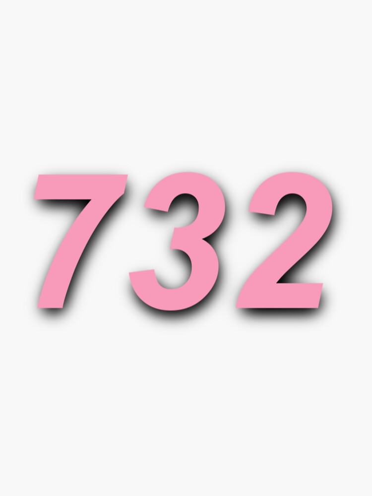 "732 New Jersey Area Code" Sticker for Sale by pchsclassof | Redbubble