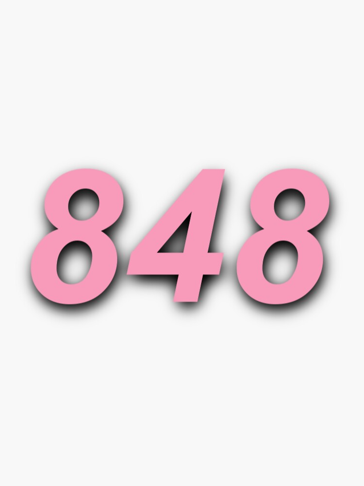 "848 New Jersey Area Code" Sticker for Sale by pchsclassof | Redbubble