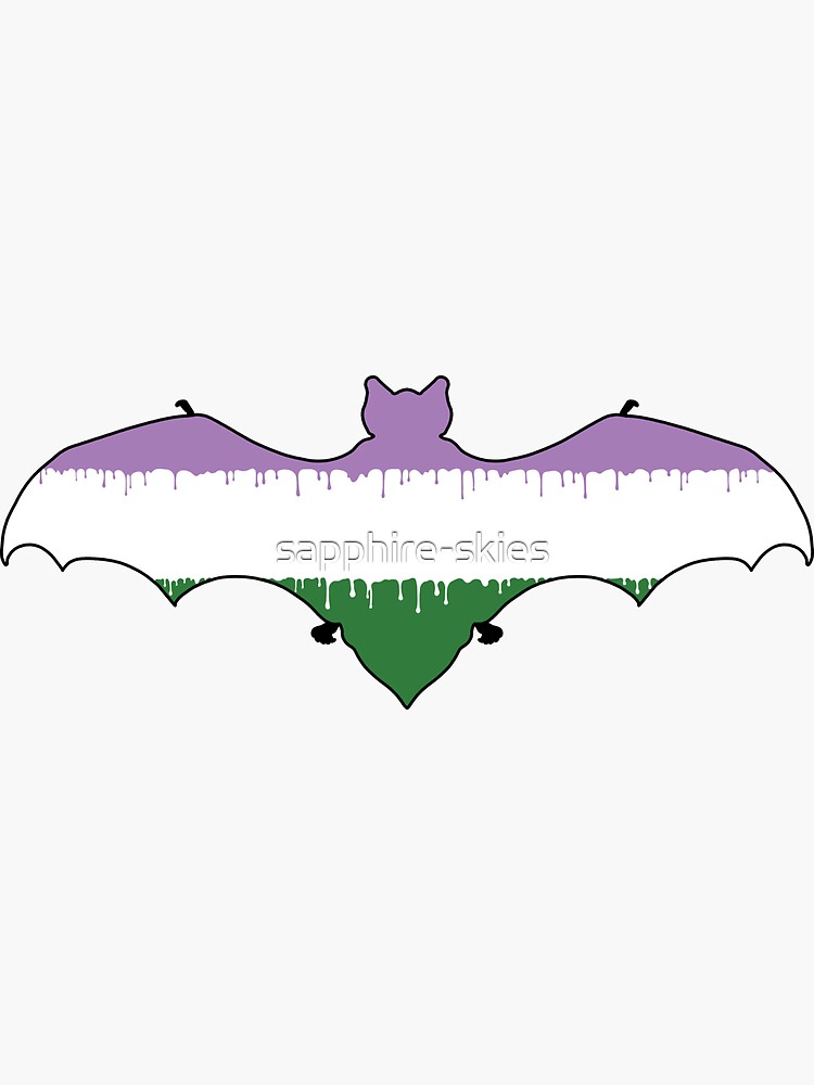 "Genderqueer Pride Halloween Bat Silhouette" Sticker for Sale by ...