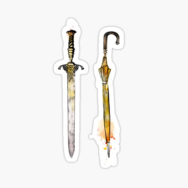 "Double Swords" Sticker for Sale by WRGingell | Redbubble