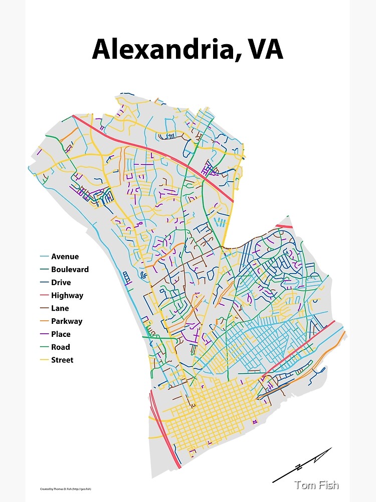 "Alexandria, VA Streets Map" Poster by Guerillero | Redbubble