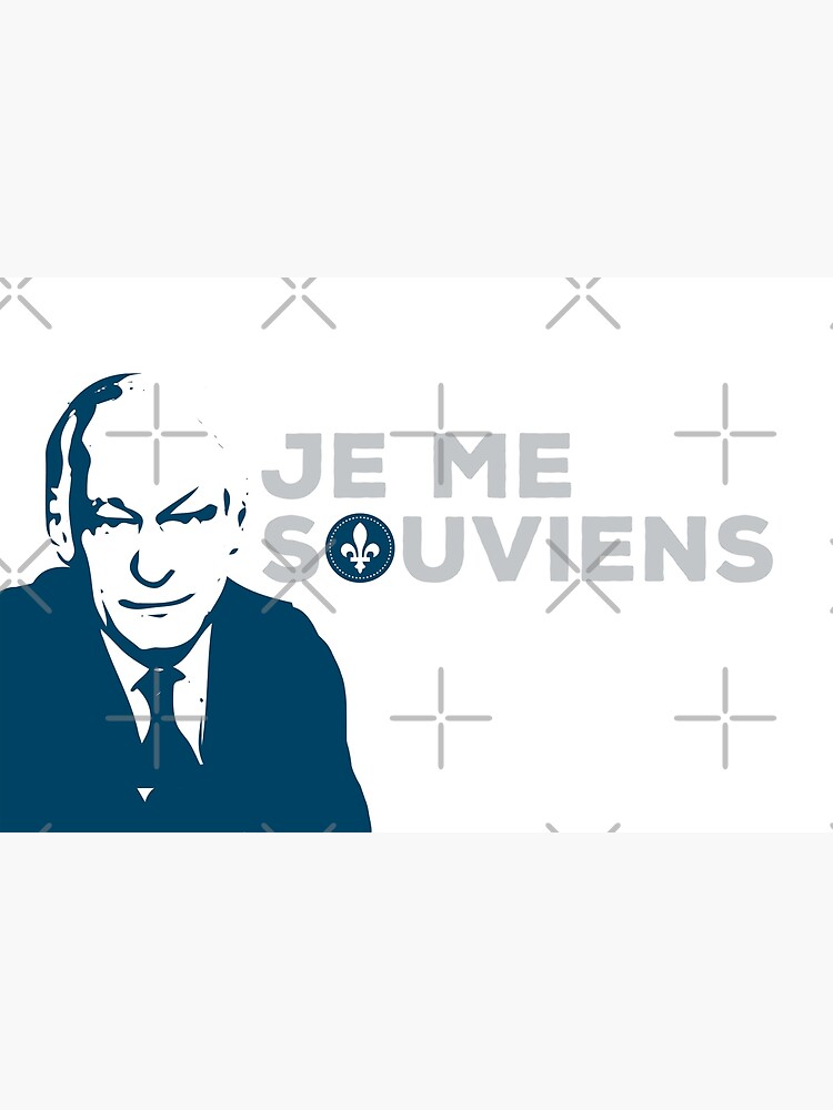 "René Lévesque Portrait Je me souviens motto bleu Quebec PQ Qc modern ...