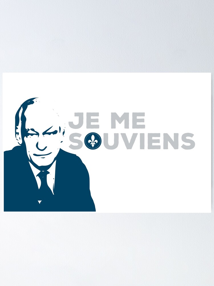 "René Lévesque Portrait Je me souviens motto bleu Quebec PQ Qc modern ...