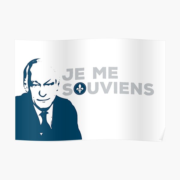 "René Lévesque Portrait Je me souviens motto bleu Quebec PQ Qc modern ...