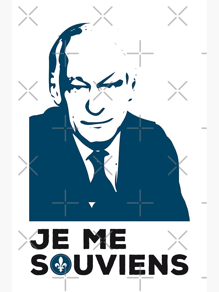 "Je me souviens Québec René Lévesque Portrait Patriote Retro Style ...