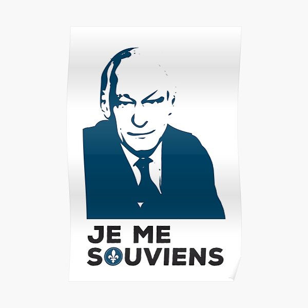 "Je me souviens Québec René Lévesque Portrait Patriote Retro Style ...