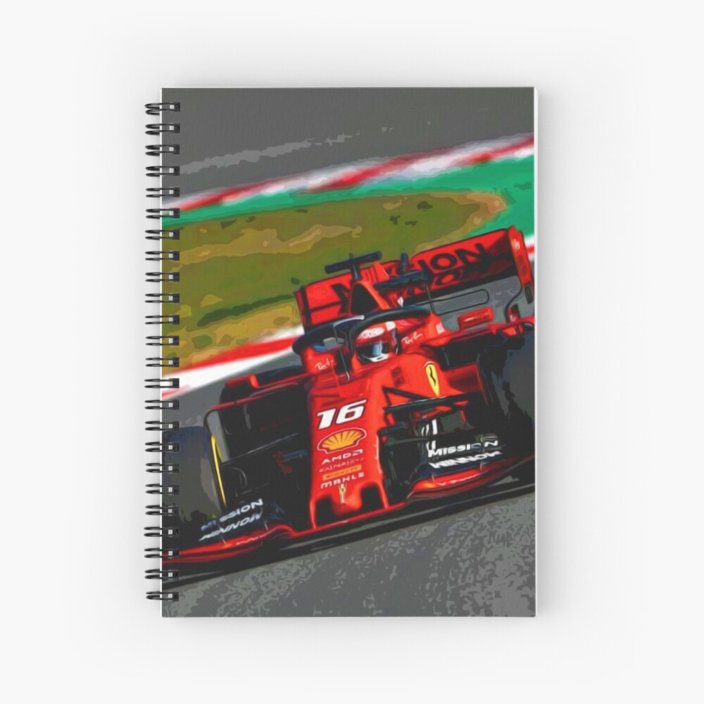 "Charles Leclerc racing his 2019 Formula 1 car" Spiral Notebook by ...