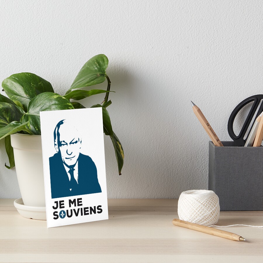"Je me souviens Québec René Lévesque Portrait Patriote Retro Style ...