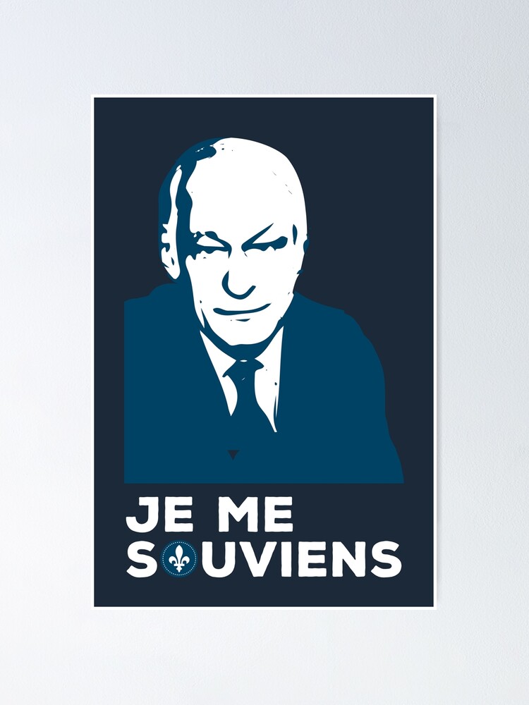 "Je me souviens Québec René Lévesque Portrait Patriote Retro Style ...