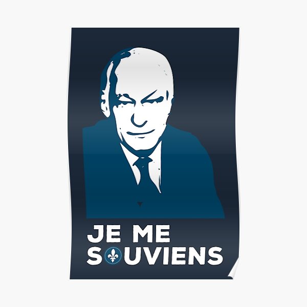 "Je me souviens Québec René Lévesque Portrait Patriote Retro Style ...