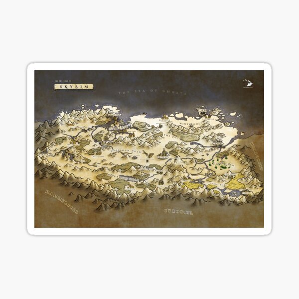 "Skyrim Map" Sticker by MapCreator | Redbubble