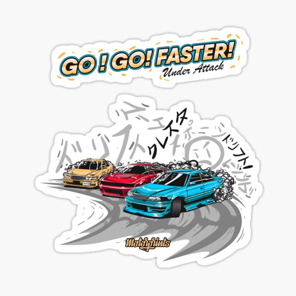 "Go Go Faster!" Sticker for Sale by MotorPrints | Redbubble