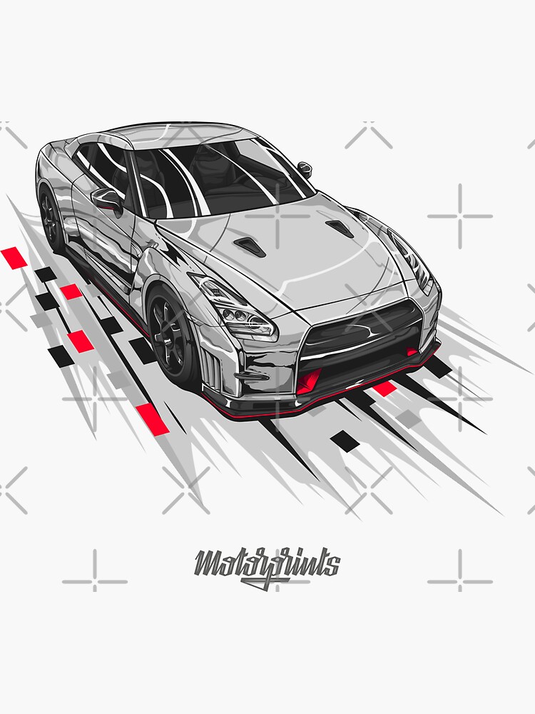"R35 GT-R" Sticker for Sale by MotorPrints | Redbubble