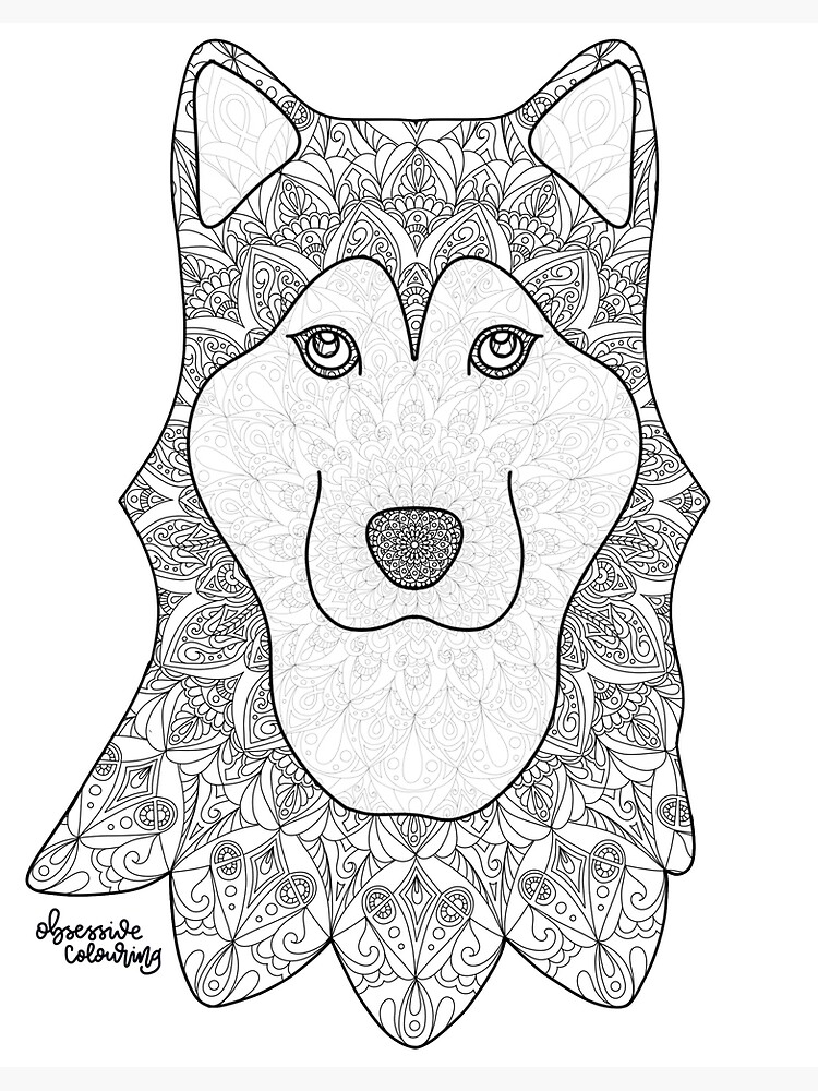 Impression photo « Husky Sibérien Mandala Art par Obsessive Coloring ...