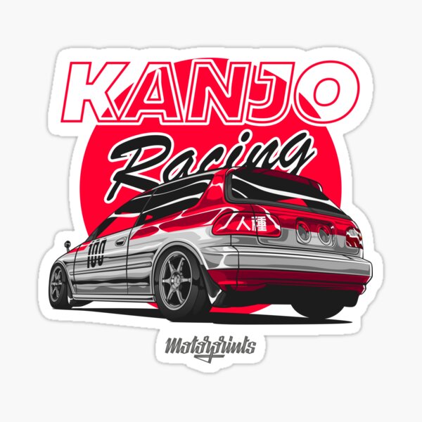 "Kanjo Civic" Sticker by MotorPrints | Redbubble