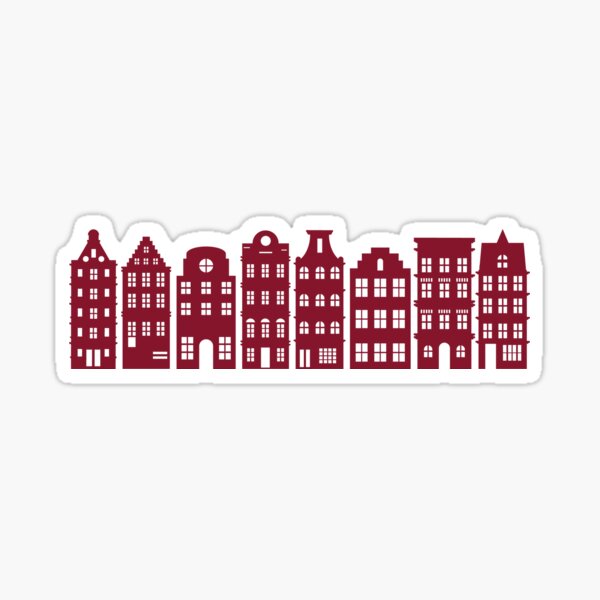 "Amsterdam Holland Dutch Canal Row Houses Grachtenpand" Sticker for ...