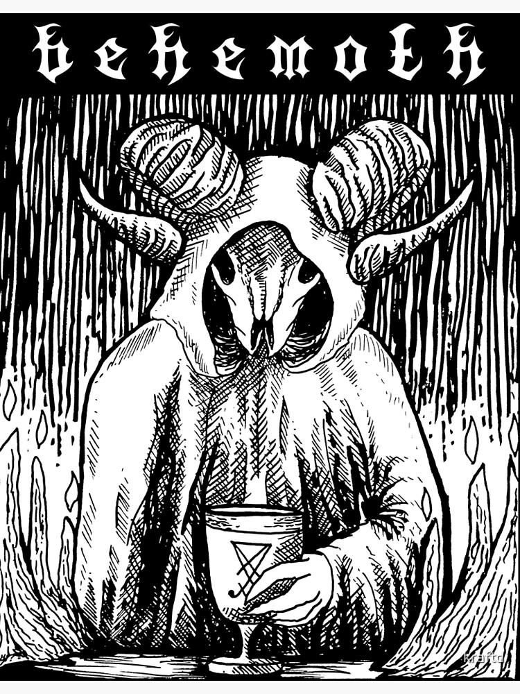 "Behemoth Blood Magic Skull by KRAFTD" Framed Art Print for Sale by ...