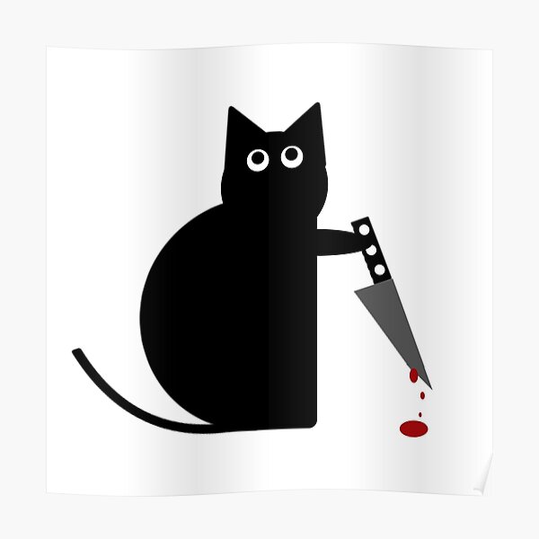 "Stabby Cat" Poster by bunhuggerdesign | Redbubble