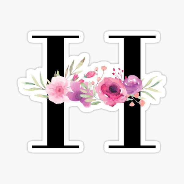 "Pink & Purple Floral Letter H" Sticker for Sale by BuffyDesign | Redbubble
