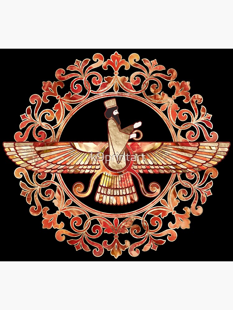 "Farohar - Faravahar - Fravashi Marble and Gold" Poster for Sale by ...