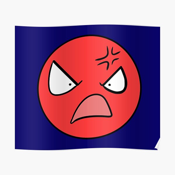 "very angry face" Poster for Sale by Peabean | Redbubble