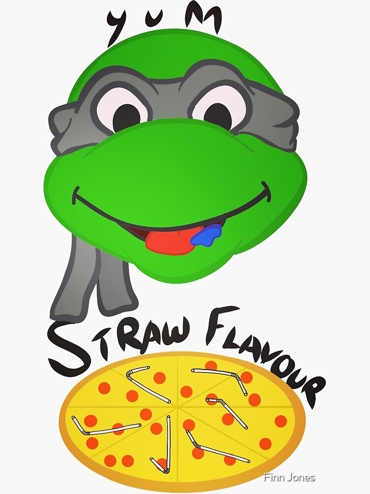 "TMNT straw pizza" Sticker by Finnbar27 | Redbubble