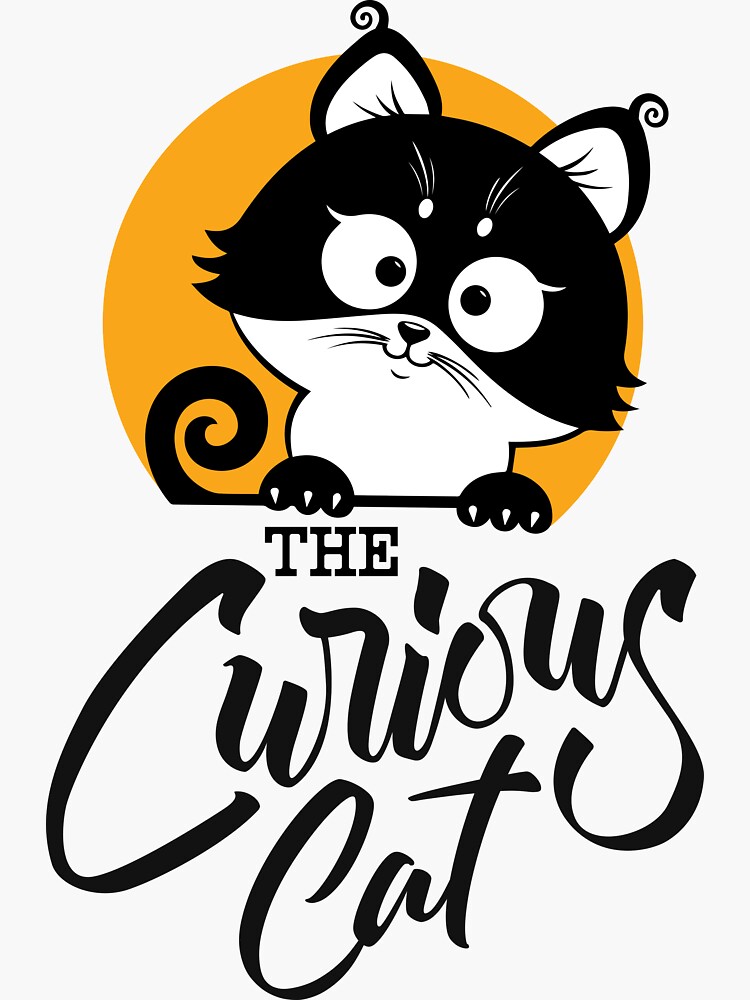 "curious cat" Sticker for Sale by Dhara7 | Redbubble