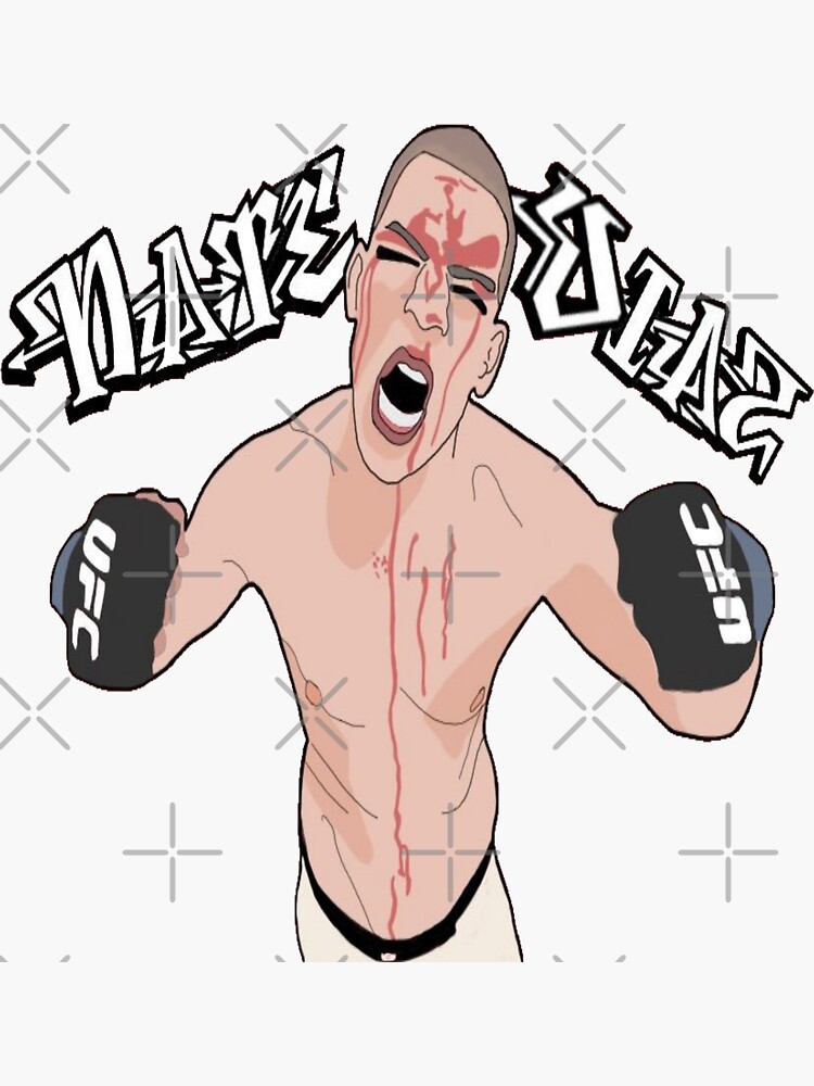 "Nate Diaz UFC" Sticker by stillballin | Redbubble