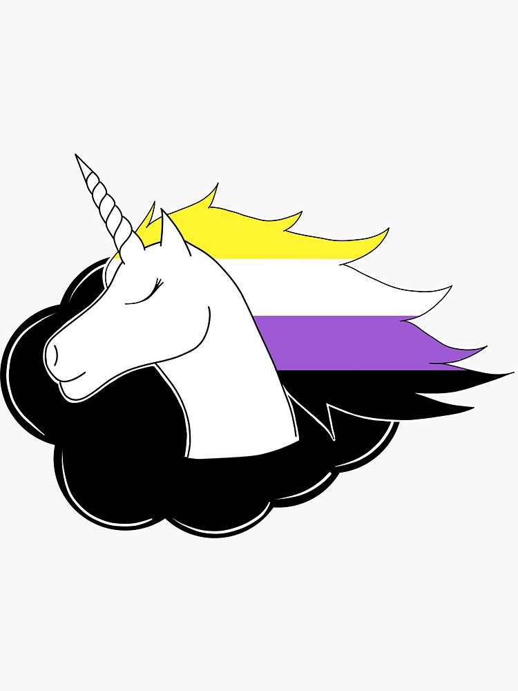 "Non-Binary Pride Unicorn" Sticker for Sale by Kalmari | Redbubble