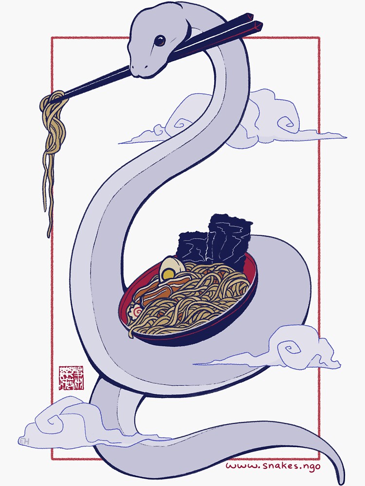 "Danger Noodle" Sticker for Sale by SnakeAdvocate | Redbubble