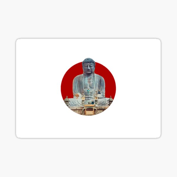 "Japanese Flag - Bronze Buddha at Kamakura" Sticker by weavernap ...